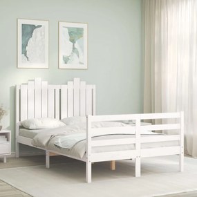 Rám postele s čelem bílý 120 x 200 cm masivní dřevo,  3194177 HangarStore.cz