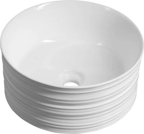 Sapho - Umyvadlo na desku Alette, průměr 41 cm, bez přepadu, bez otvoru pro baterii, bílá AR459