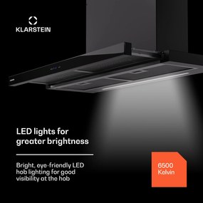 Klarstein Mariana 90 Neo, plochá digestoř, 90 cm, 640 m³/h, odsávání vzduchu, LED