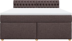 Box spring postel s matrací tmavě hnědá 180x200 cm textil 3286769