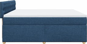Box spring postel s matrací modrá 200x200 cm textil 3286800