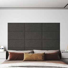 Nástěnné panely 12 ks tmavě šedé 60 x 30 cm textil 2,16 m²,  343846