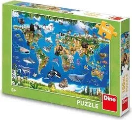 Dino Puzzle Mapa zvířat / 100 XL dílků / od 5 let