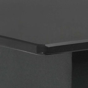Zahradní jídelní stůl černý 80 x 80 x 74 cm ocel a sklo 313114