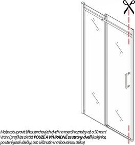 BPS-koupelny Posuvné sprchové dveře HYD-PD09C 120 černá/transparent pro instalaci do niky - bez vaničky