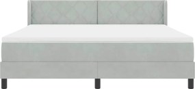 Postel s boxspringem s čelo Světle šedá 200 x 180 cm samet 3341534