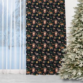 Tmavý vánoční závěs - Vánoční sob 150 x 240 cm
