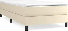 Rám postele s boxspringem krémová 100 x 200 cm umělá kůže 3120684