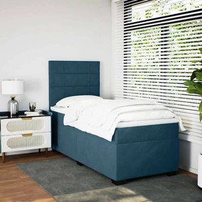 Box spring postel s matrací modrá 100 x 200 cm samet 3293138