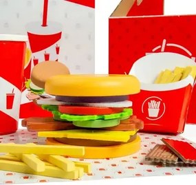 Bigjigs Toys Sada Burger a hranolky / od 18 měsíců