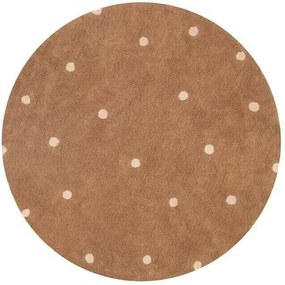 Lorena Canals, Kusový koberec Dot Chestnut kruh, 140x140, hnědá, dětský pokoj