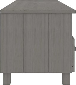 TV stolek HAMAR světle šedý 158 x 40 x 40 cm masivní borovice 340475