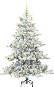 Umělý Skládací Vánoční Strom s stojanem Bílá 150 cm PVC a ocel 3397709