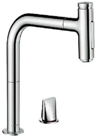 Hansgrohe M71 - Dřezová baterie Metris Select s výsuvnou sprškou, 2-otvorová instalace, chrom 73819000