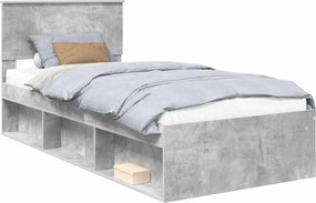 Rám postele s čelo Beton 90 x 200 cm Masivní borové dřevo 3410648