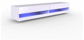 Obývací stěna Zigo New VI, Osvětlení: osvětlení LED - bílé, Barva: bílá / bílá lesk