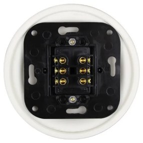Elhard Kulatý keramický vypínač s kolébkou č.5b (6+6), bílý KV1055W