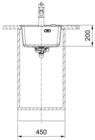 Franke Maris MRG 610-37RTL Granitový dřez bez odkapu, 41x51cm, sahara, 114.0661.445