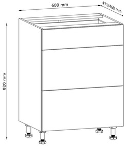 LANGEN au | dolní skříňka D60S3 | s úchyty | artisan