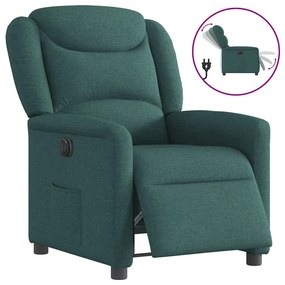 Elektrické polohovací křeslo tmavě zelené textil 3303180