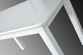 Drewmix Jídelní stůl WENUS 5 S + doprava zdarma deska stolu bílá, nohy stolu kaštan