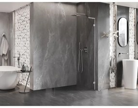 Mexen, Mexen Lunar L sprchová stěna pravá 90 x 200 cm, průhledná 8 mm, chrom - 830L-090-000-01-00-P