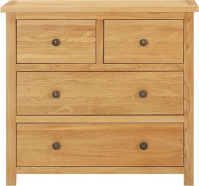 Komoda se zásuvkami 80 x 35 x 75 cm masivní dubové dřevo 289197