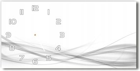 Dekorativní skleněný závěsný hodinový stroj Tiché tipy Abstrakce Vlny 60x30 cm
