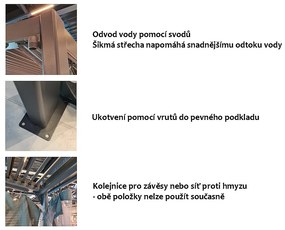 DEOKORK Zahradní hliníkový altán LUXURY 4x3 m (grafit)