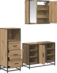 Sada koupelnového nábytku 3 ks Artisanový dub 80 x 33 x 60 cm 3402525