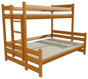 Vomaks Patrová postel s rozšířeným spodním lůžkem PPS 003 100/120 x 180 cm moření olše vpravo