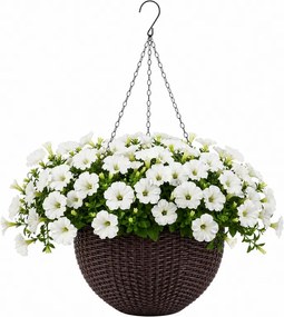 Flamenco Mystique Velký hnědý závěsný květináč Rattan Design 26 cm ROS10BR