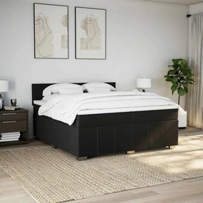 Box spring postel s matrací černá 200x200 cm textil 3287170