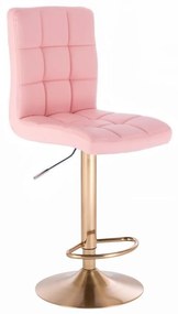 LuxuryForm DESIGN Barová židle TOLEDO na zlaté kulaté podstavě - růžová
