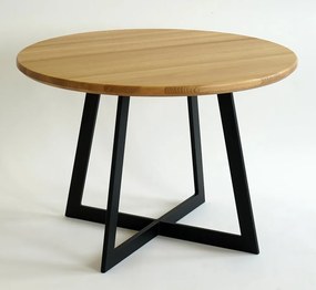 Kulatý jídelní stůl Rondo II s masivní dubovou deskou 1100 mm