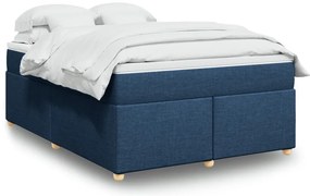 Box spring postel s matrací modrá 140x200 cm textil 3285386