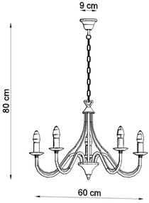 Sollux SL.0214 - Lustr na řetězu MINERWA 5 5xE14/40W/230V bílá