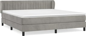Box spring postel s matrací světle šedá 160x200 cm samet 3127619