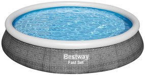 BESTWAY Fast Set Rattan Bazén 396 x 84 cm, kartušová filtrace 57376