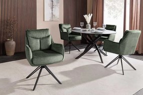Designová otočná židle Brock zelený samet