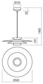 Redo 01-3001 - LED Lustr na lanku FARGO LED/16,5W/230V pr. 50 cm černá/zlatá