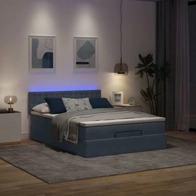 Osmanský rám postele s matrací tmavě šedá 140x190cm samet 3312765