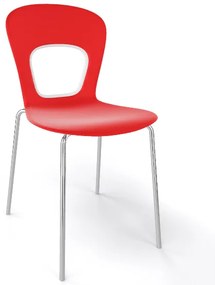 GABER - Židle BLOG, červenobílá/chrom