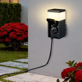 BRILAGI - Venkovní lampa se zásuvkou SCHUKO PILLAR 1xG9/11W/230V IP44 antracit