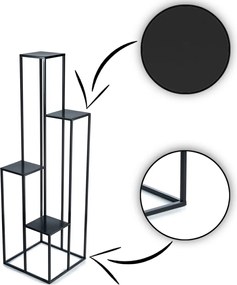 STOJAN NA KVĚTINÁČ KASKADA 150X44X44 CM ČERNÁ