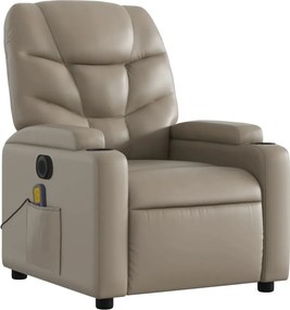 Elektrické masážní polohovací křeslo cappuccino umělá kůže 3204657