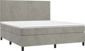 Box spring postel s matrací světle šedá 180x200 cm samet 3142917