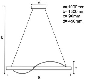 LED Stmívatelný lustr na lanku LED/70W/230V 3000-6500K + dálkové ovládání
