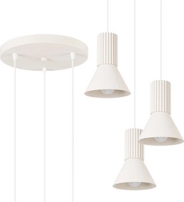Sollux Lighting Závěsná lampa ESTRIA 3P béžová