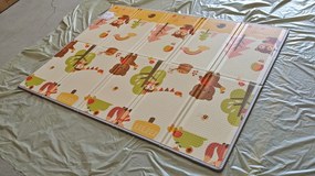 AIYAPLAY Hrací podložka pro děti 200x150x1,5 cm s motivem lesa, skládací, oboustranná z XPE, 0-3 roky, vícebarevná